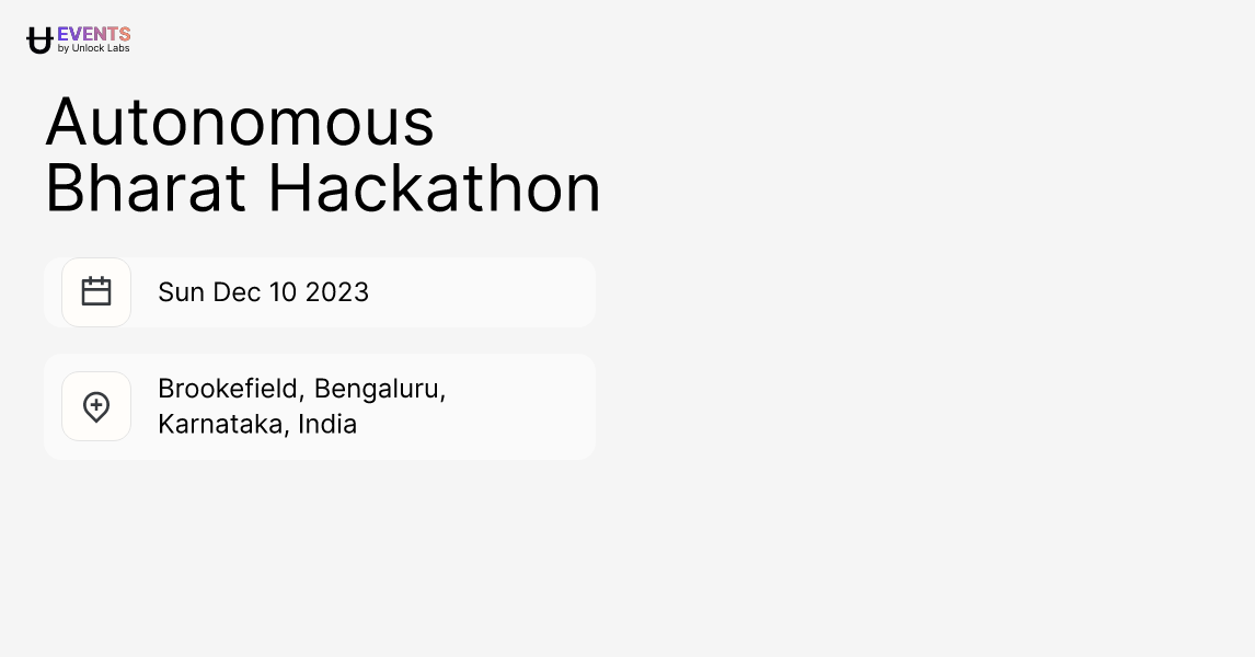 Autonomous Bharat Hackathon